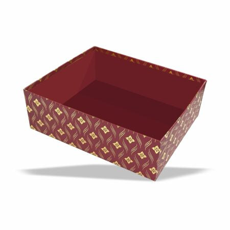 Brick Red Gold Foil Rigid Tray (10x8x4 inch)– impressioncart